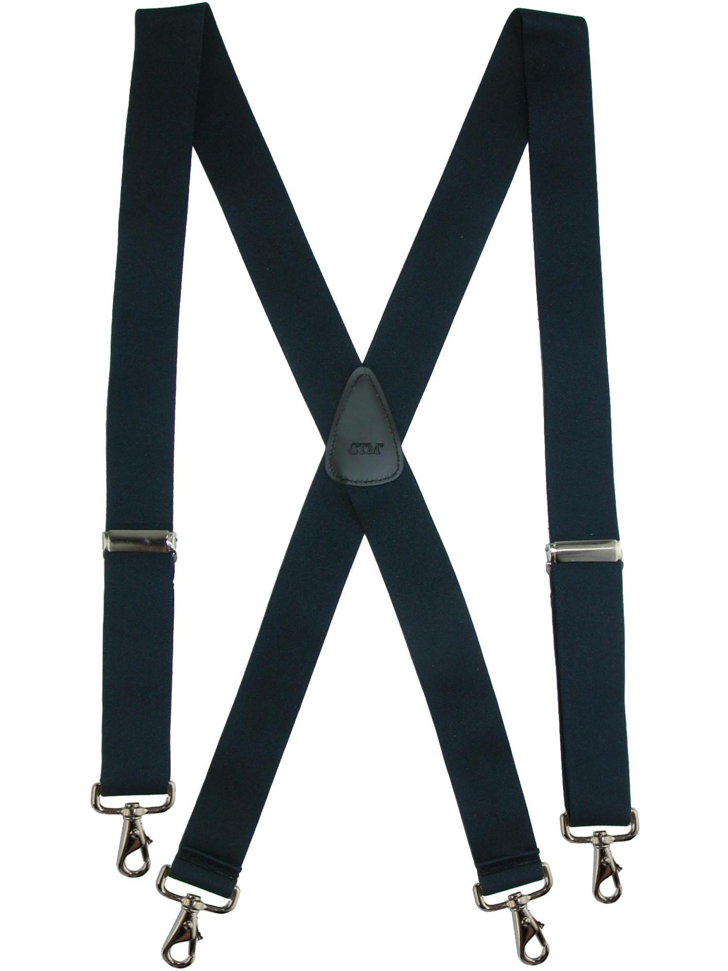 CTM Elastic Solid Color X-Back Suspender with Swivel Hook Ends (Men ...