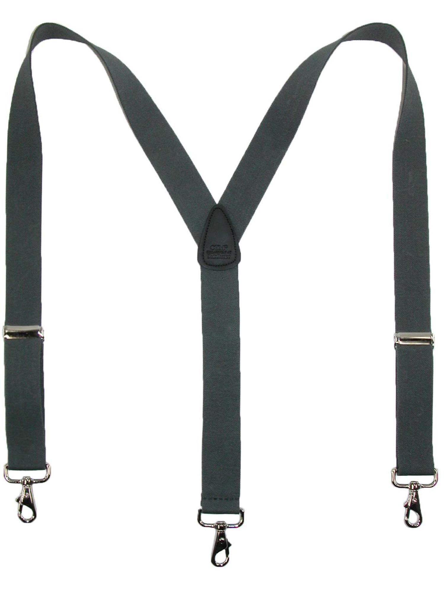 CTM Elastic Solid Color Y-Back Suspender with Swivel Hook Ends (Men Big ...