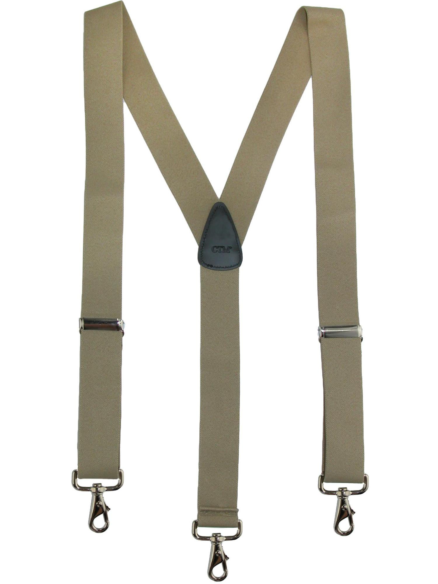 CTM Elastic Solid Color Y-Back Suspender with Swivel Hook Ends (Men Big ...