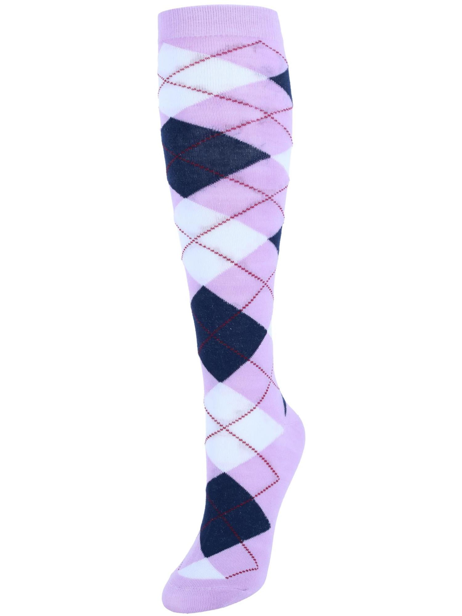 CTM Fun Colored Argyle Plaid Knee High Socks (1 Pair) (Women) - Walmart.com