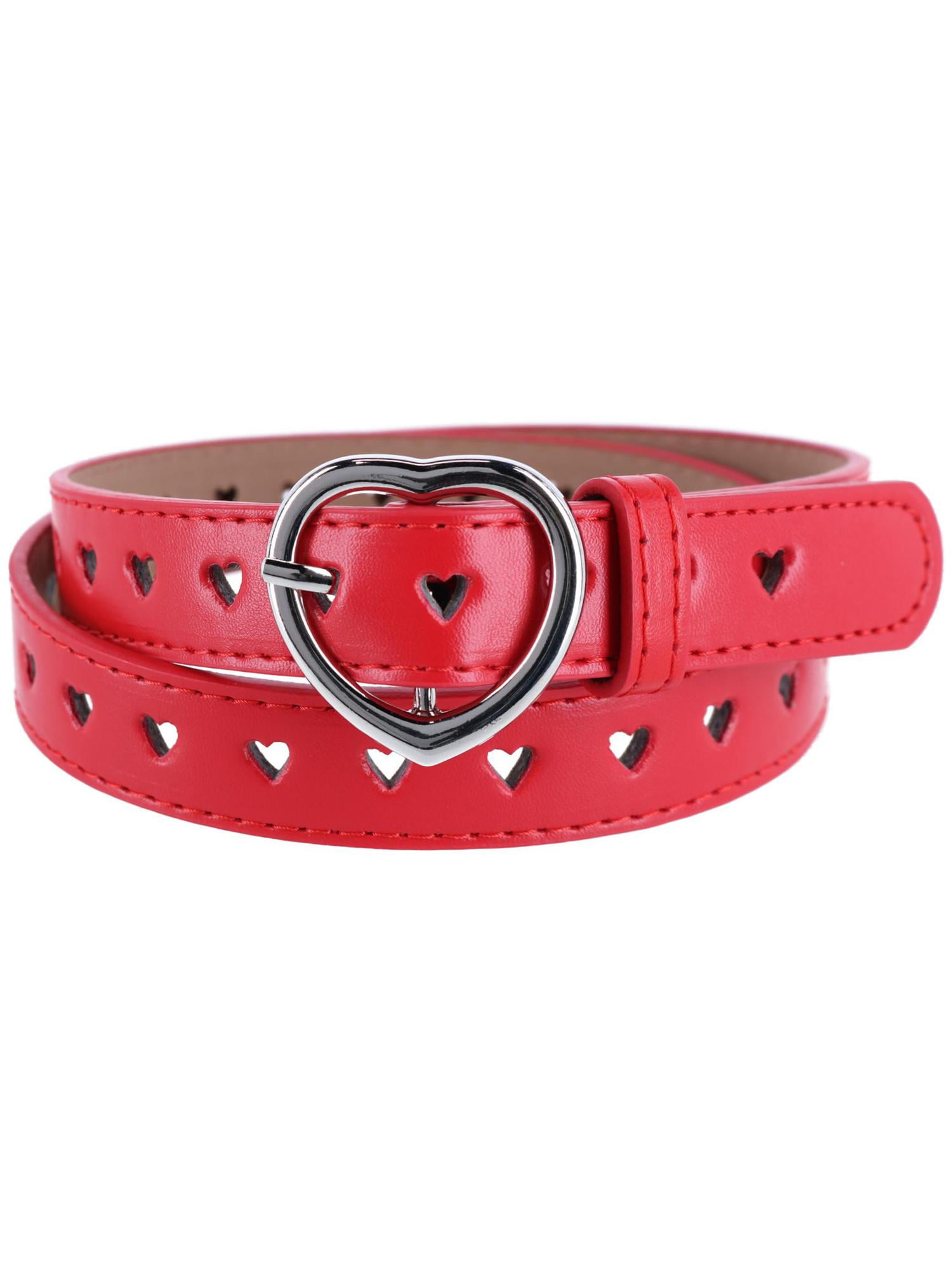 CTM Girls Love Heart Punched Hole Belt - Walmart.com