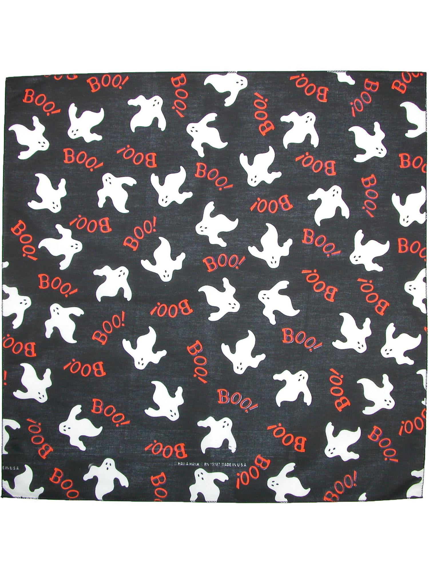 CTM Glow In The Dark Halloween Boo Ghost Print Holiday Bandana ...