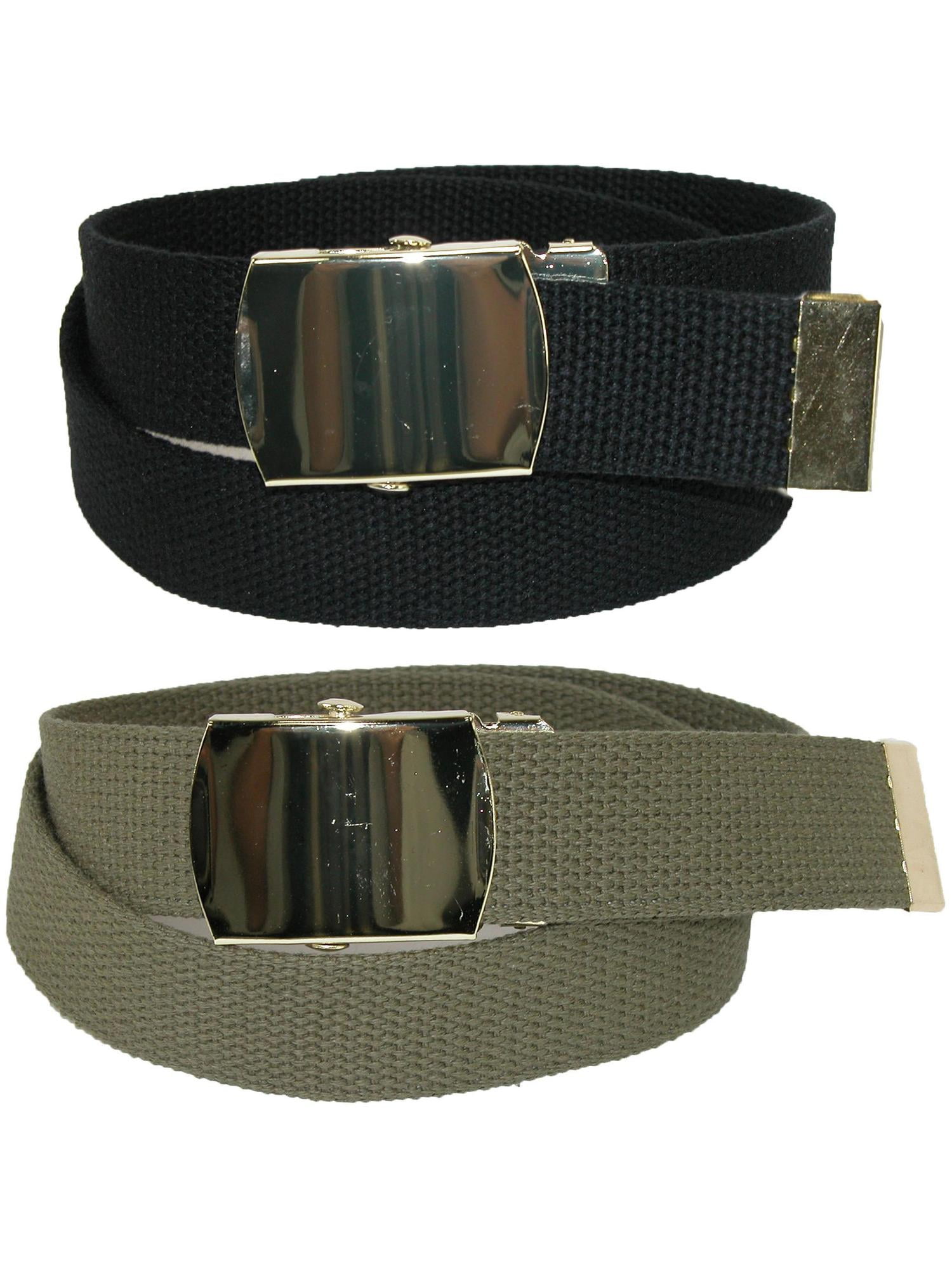 CTM Kid's Cotton Belt with Brass Clamp Slide Buckle (Pack of 2 Colors ...