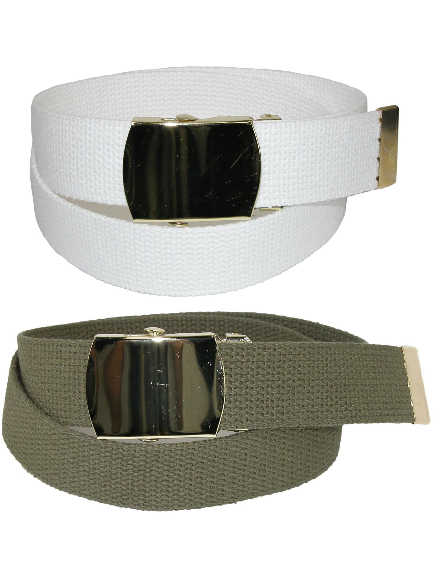 CTM Kid's Cotton Belt with Brass Clamp Slide Buckle (Pack of 2 Colors ...