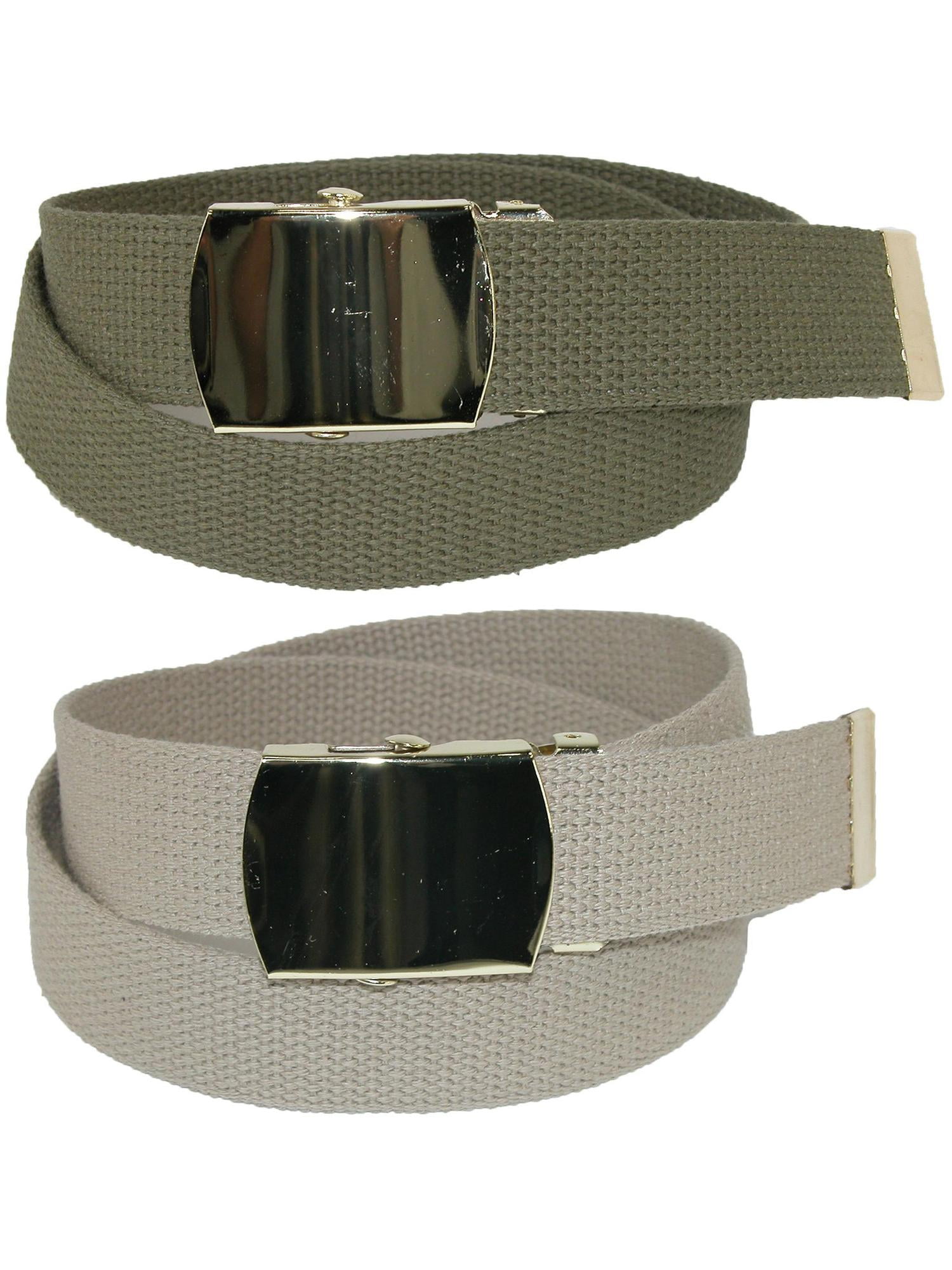 CTM Kid's Cotton Belt with Brass Clamp Slide Buckle (Pack of 2 Colors ...