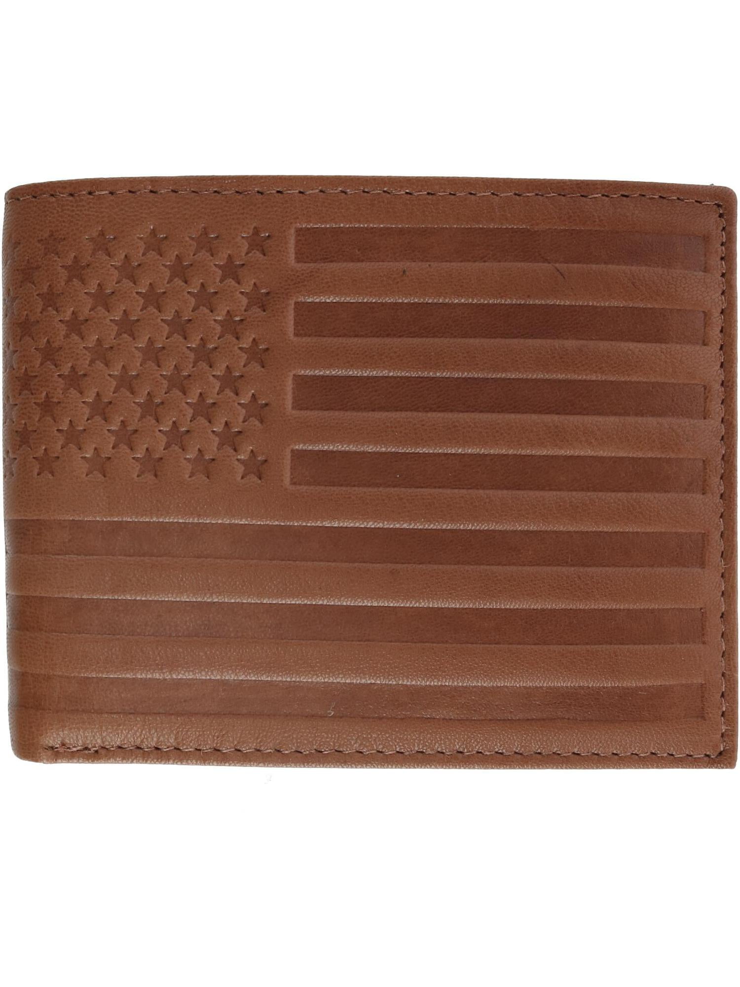 CTM Leather American Flag Embossed Bifold Wallet (Men) - Walmart.com