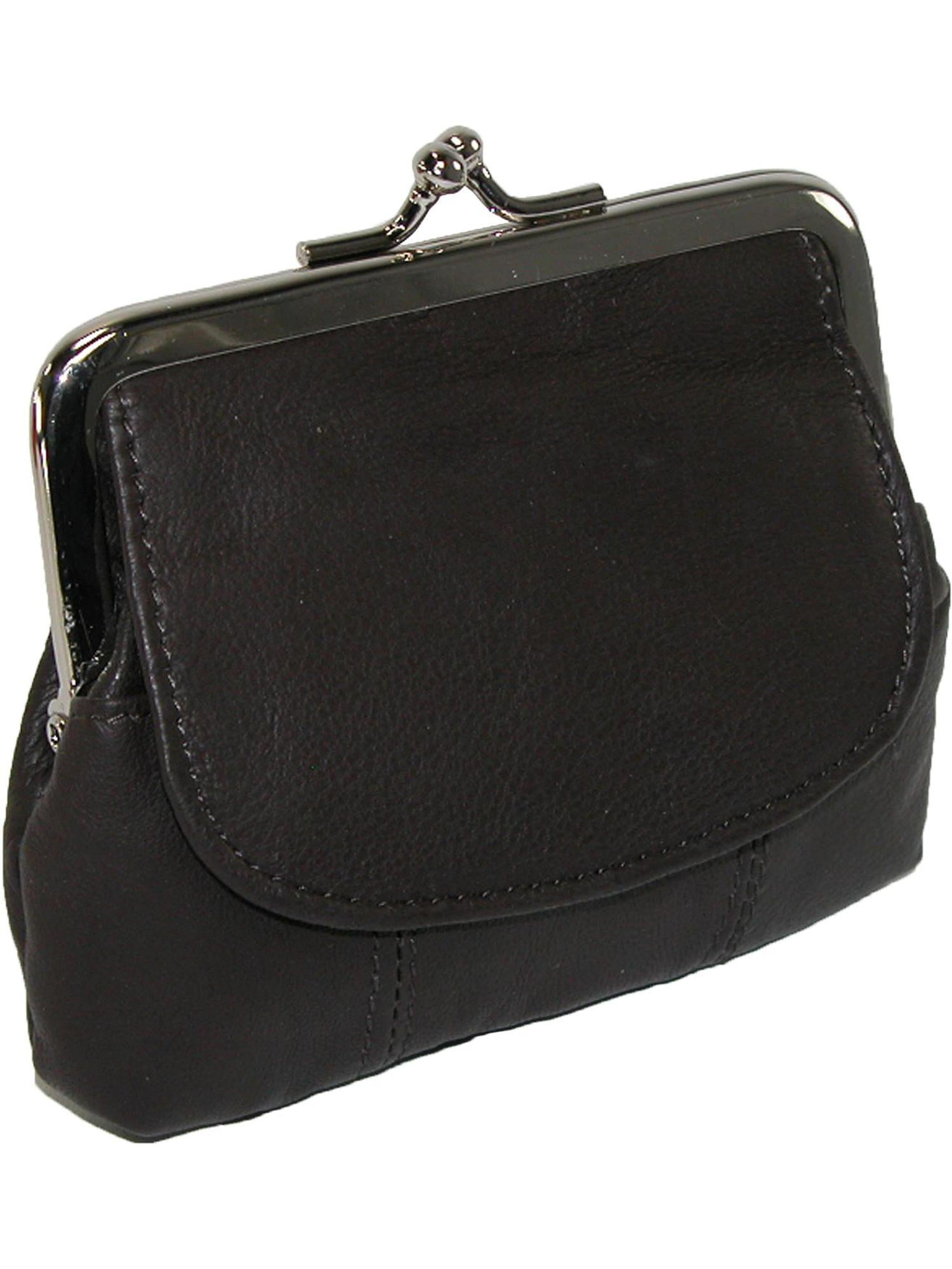 CTM Leather Double Compartment Coin Purse Wallet with Money Clasp ...