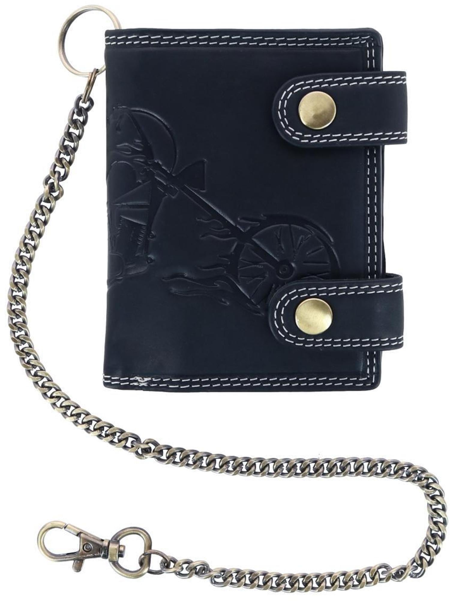 CTM Leather Motorcycle RFID Bifold Chain Wallet (Men) - Walmart.com