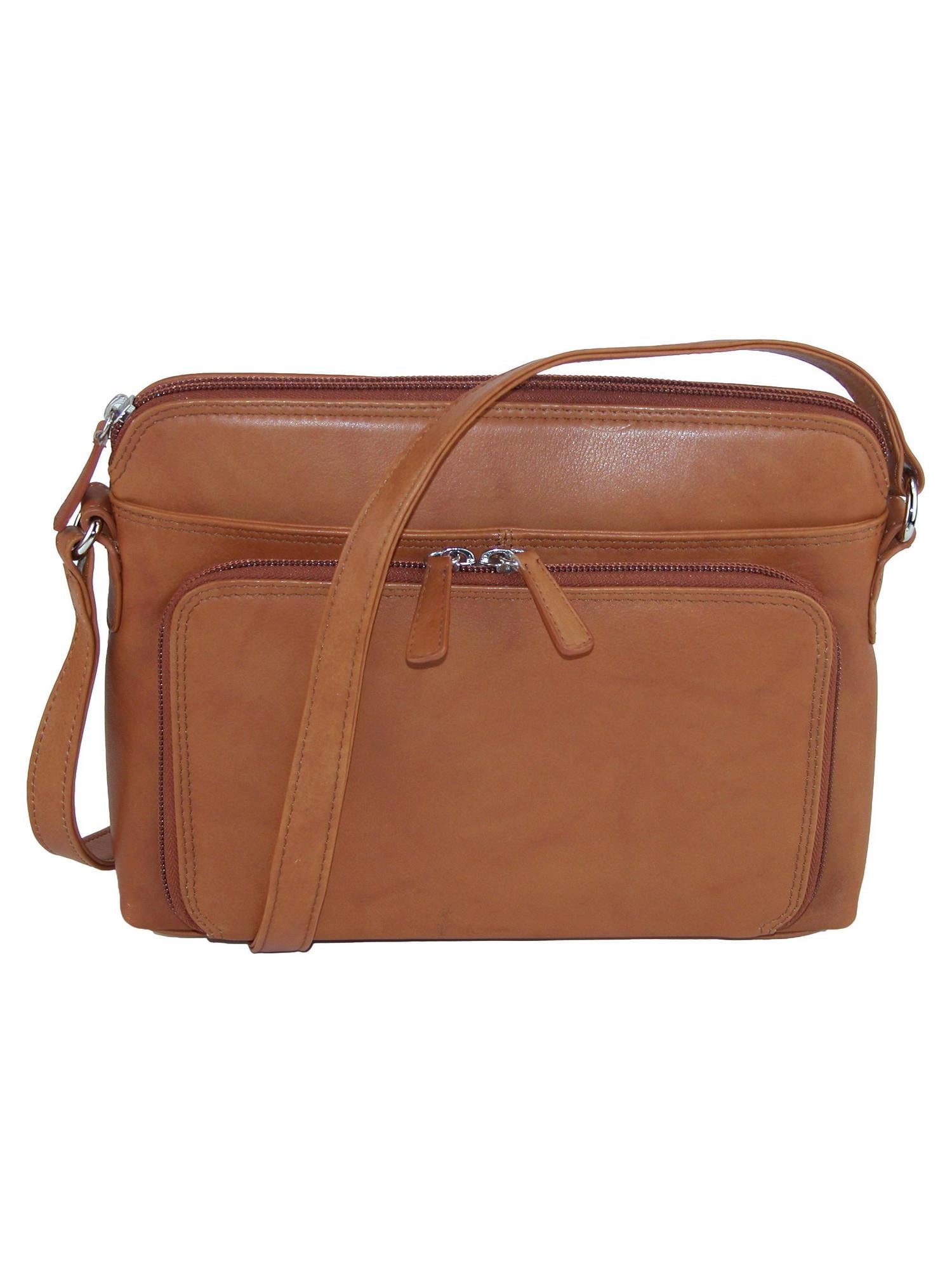 CTM Leather Shoulder Bag Purse with Side Organizer (Women) - Walmart.com