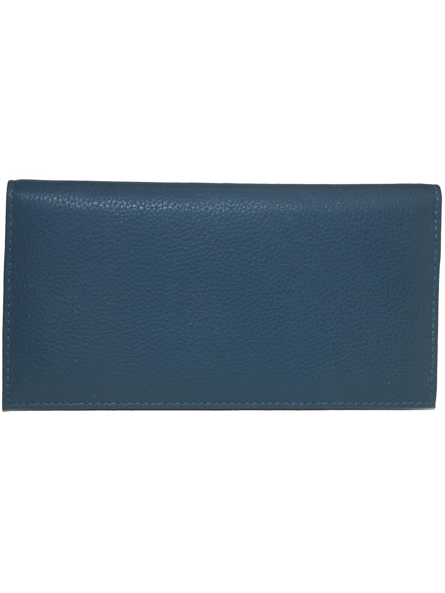 CTM Leather Solid Color Checkbook Cover Wallet - Walmart.com