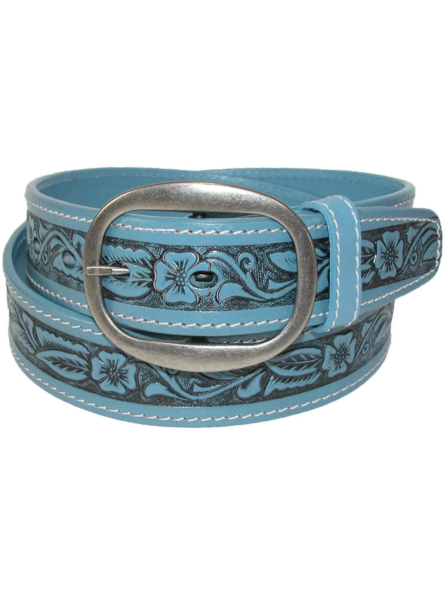 CTM Leather Western Embossed Belt with Removable Buckle - Walmart.com