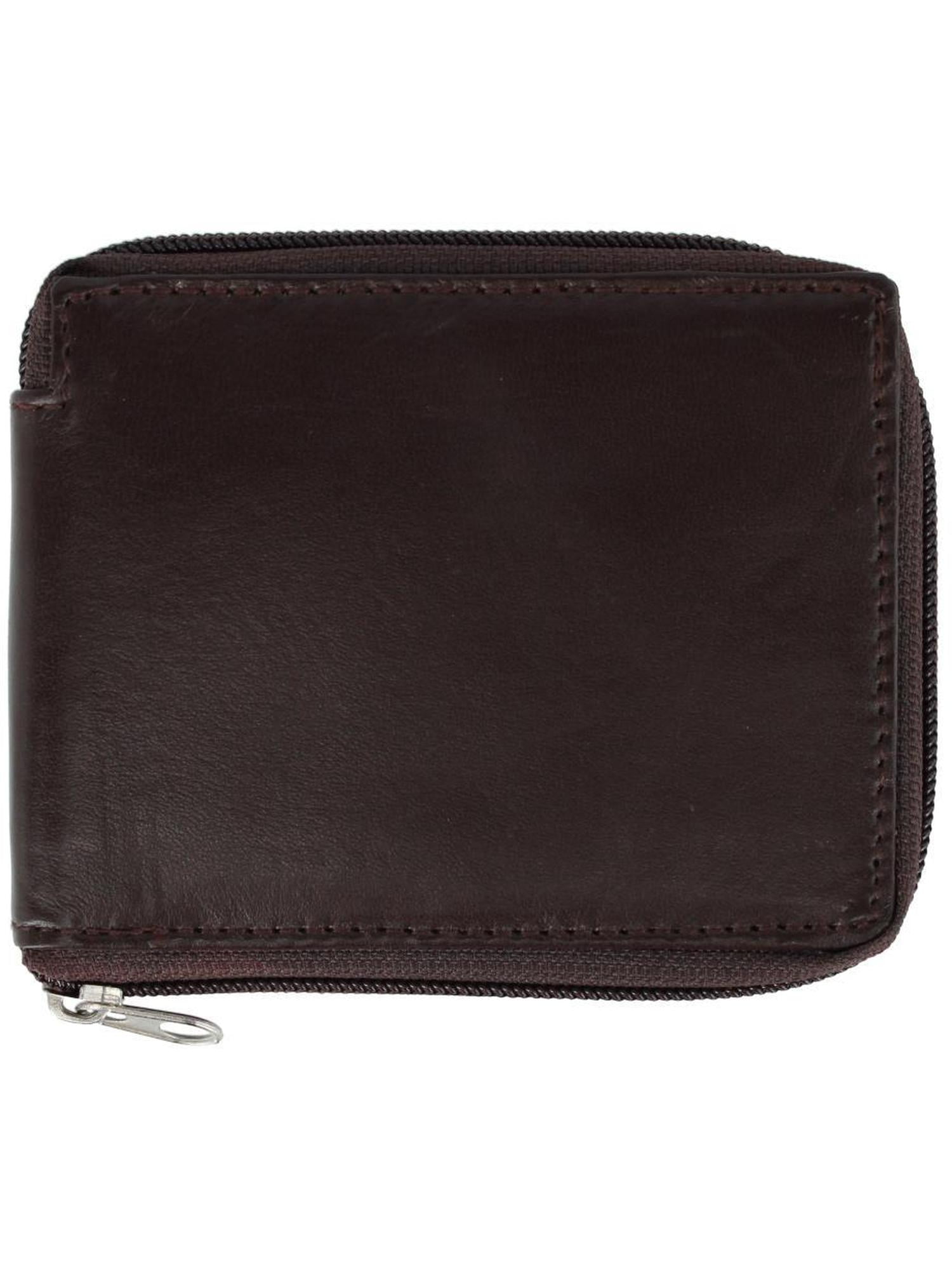 CTM Leather Zip-Around Bifold Wallet with Coin Pocket - Walmart ...