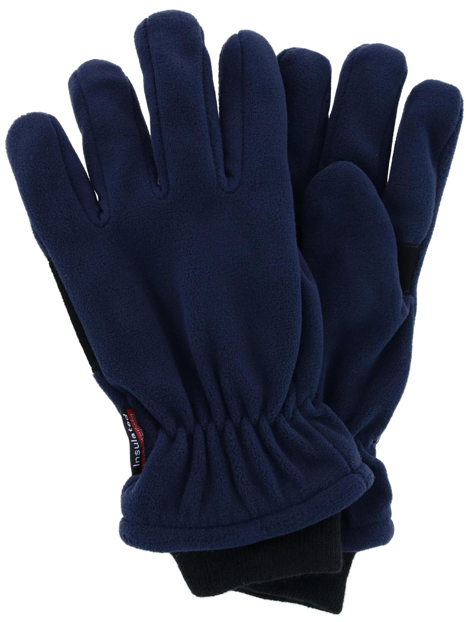 CTM Lined Micro Fleece Winter Glove, Menâ€™s Warm Polyester Gloves, Extendable Cuff - Walmart.com