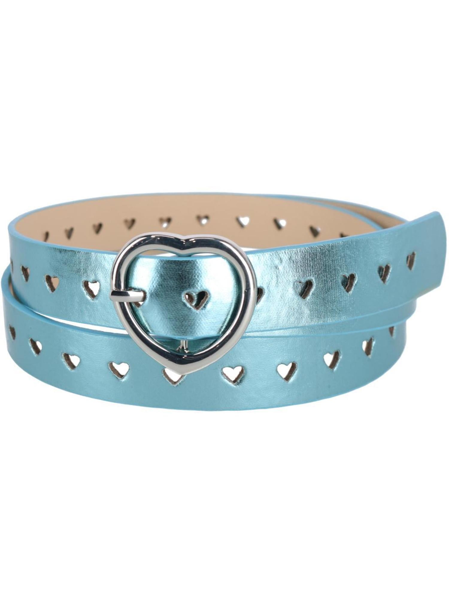 CTM Metallic Heart Punched Belt with Heart Buckle (Women) - Walmart.com