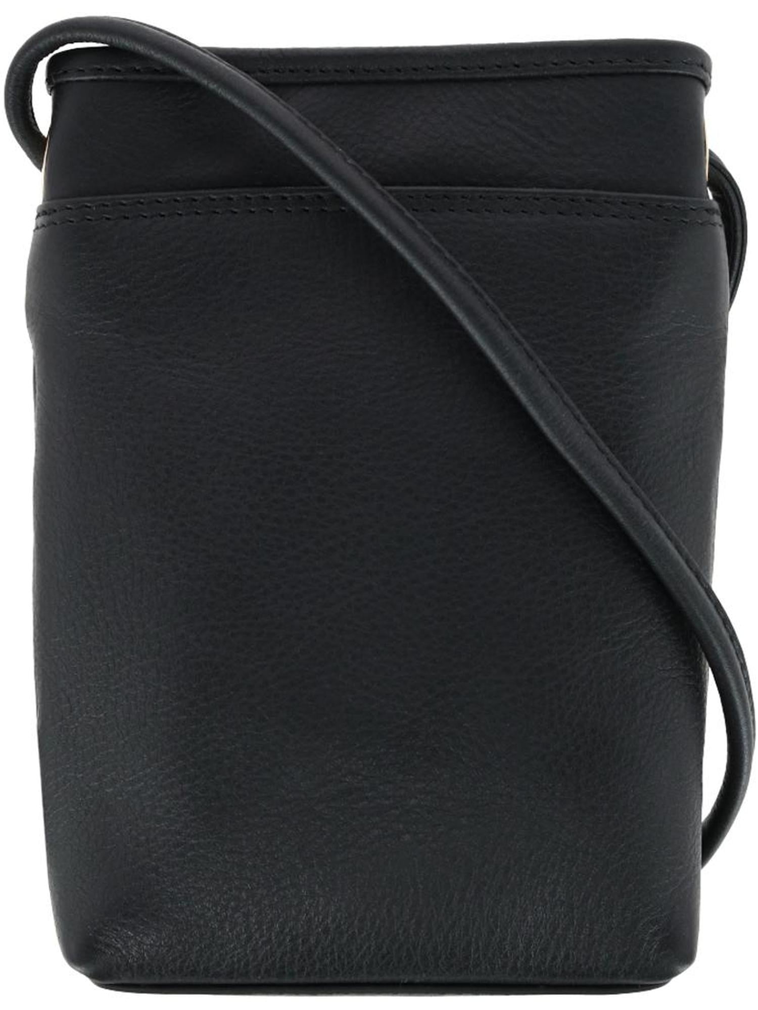 CTM Pebbled Grain Leather Open Top Mini Crossbody Bag (Women) - Walmart.com