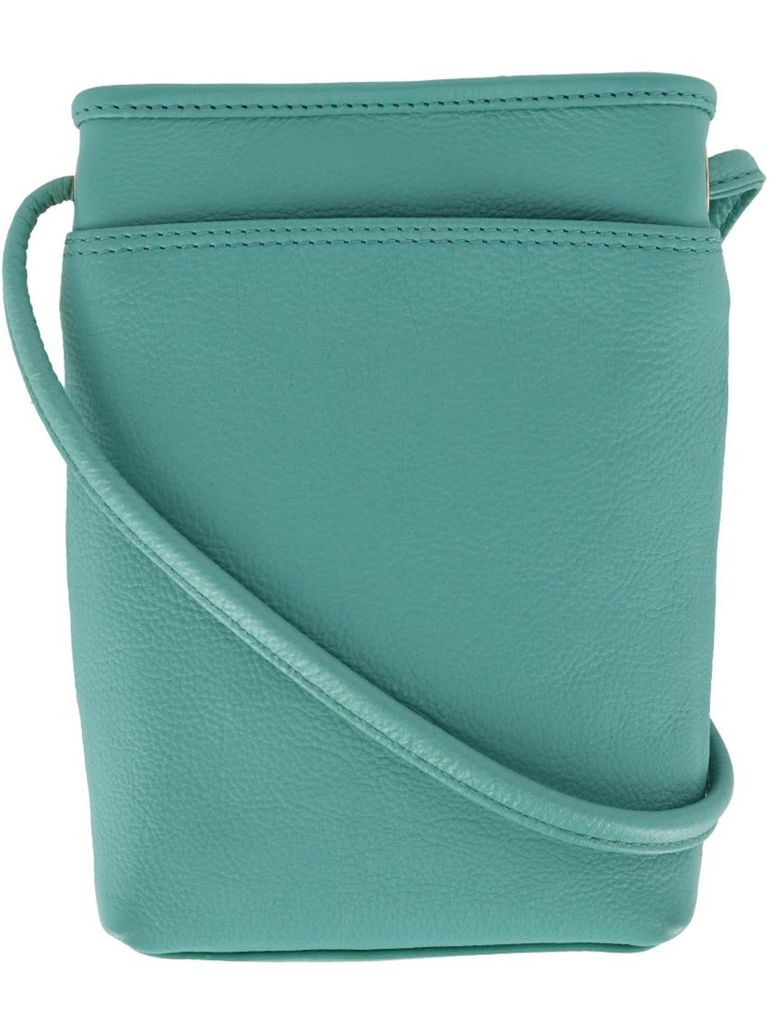 CTM Pebbled Grain Leather Open Top Mini Crossbody Bag (Women) - Walmart.com