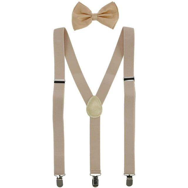 CTM Solid Fashion Color Bow Tie and Suspender Set (Men) - Walmart.com