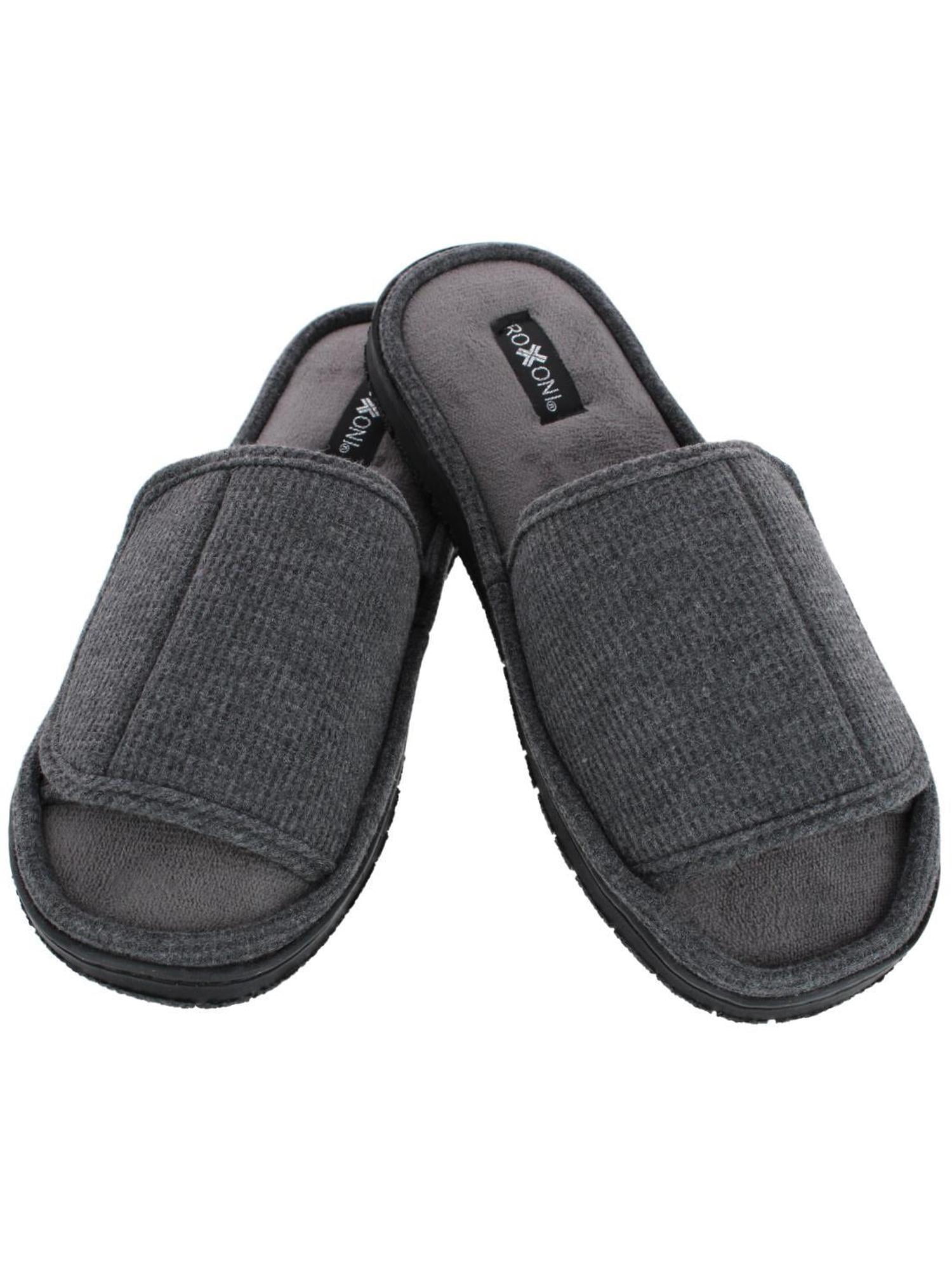 CTM Supportive Open Toe Hook and Loop Slide Slippers (Men) - Walmart.com