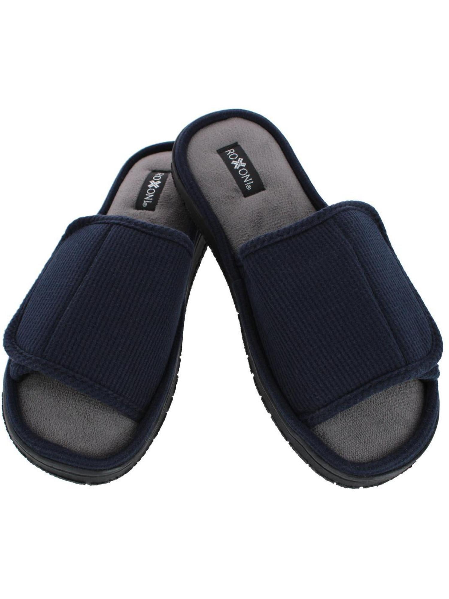 CTM Supportive Open Toe Hook and Loop Slide Slippers (Men) - Walmart.com