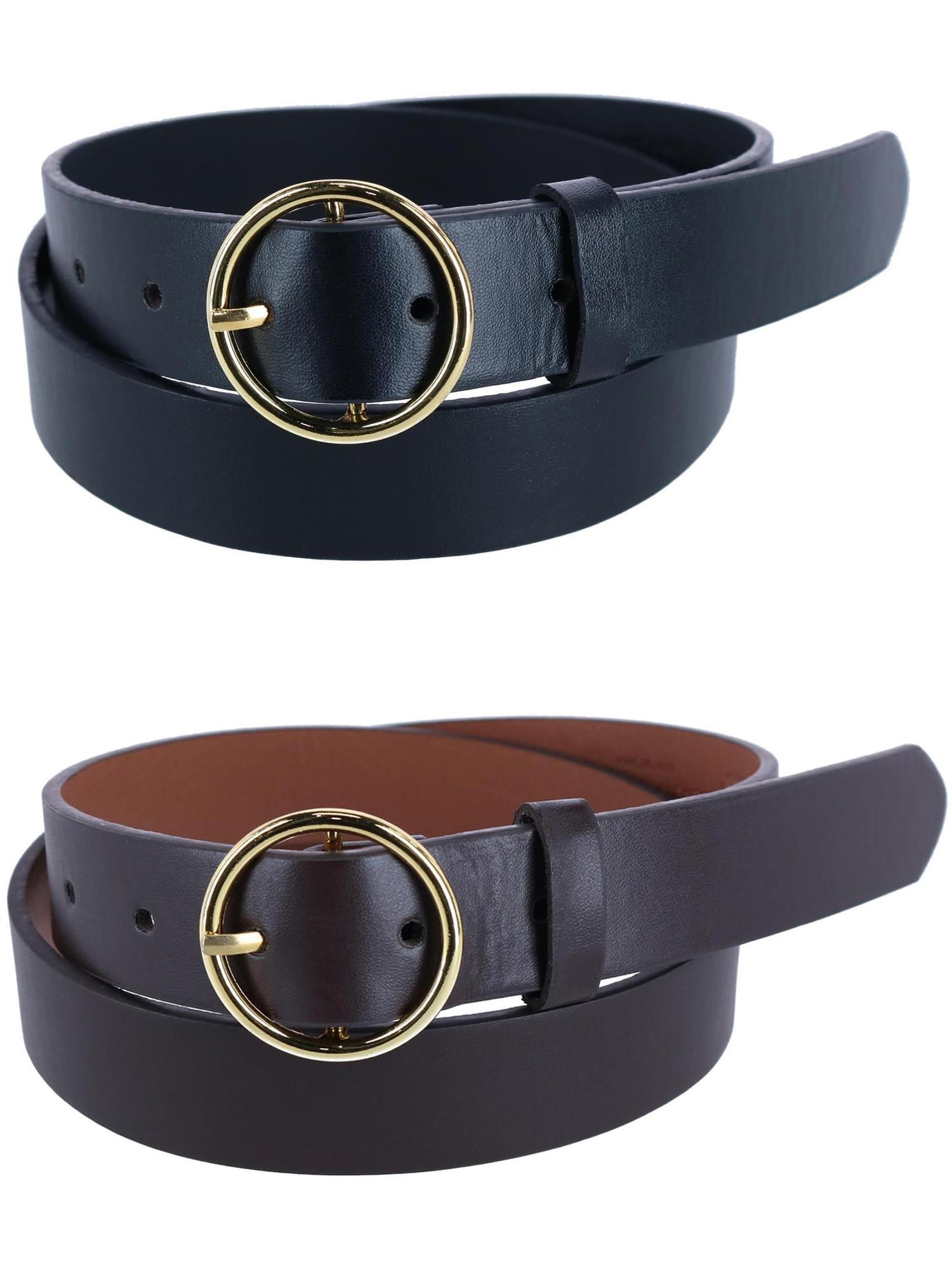 CTM Thick Rounded Buckle Belt (Pack of 2) (Women) - Walmart.com