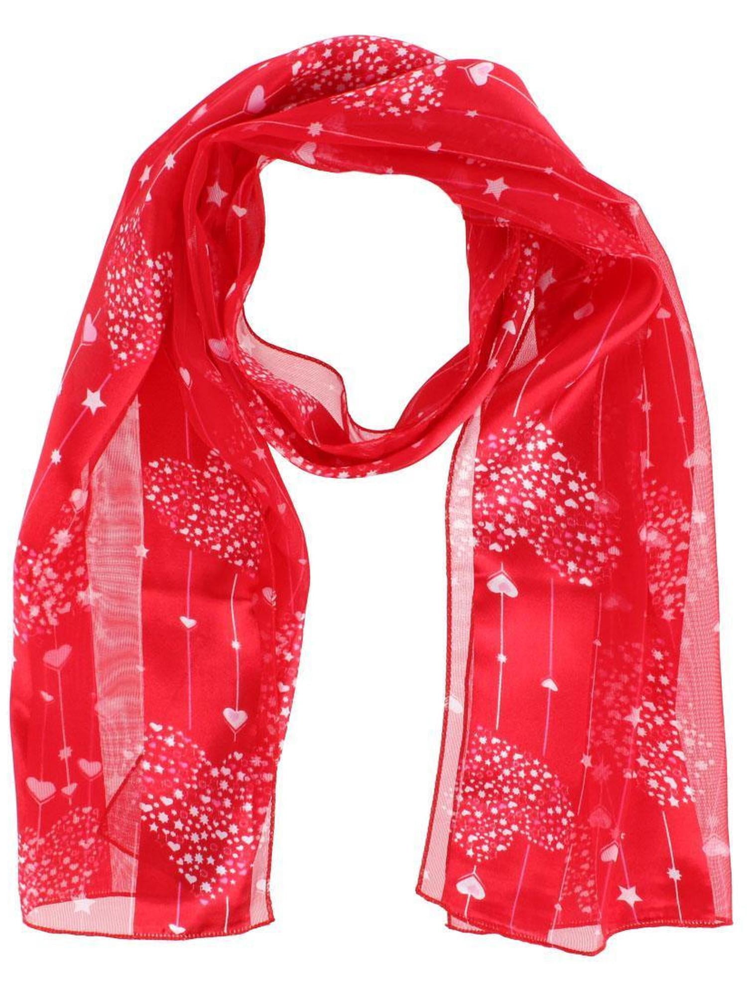 CTM Valentine's Day Heart and Stripe Print Holiday Lightweight Scarf ...