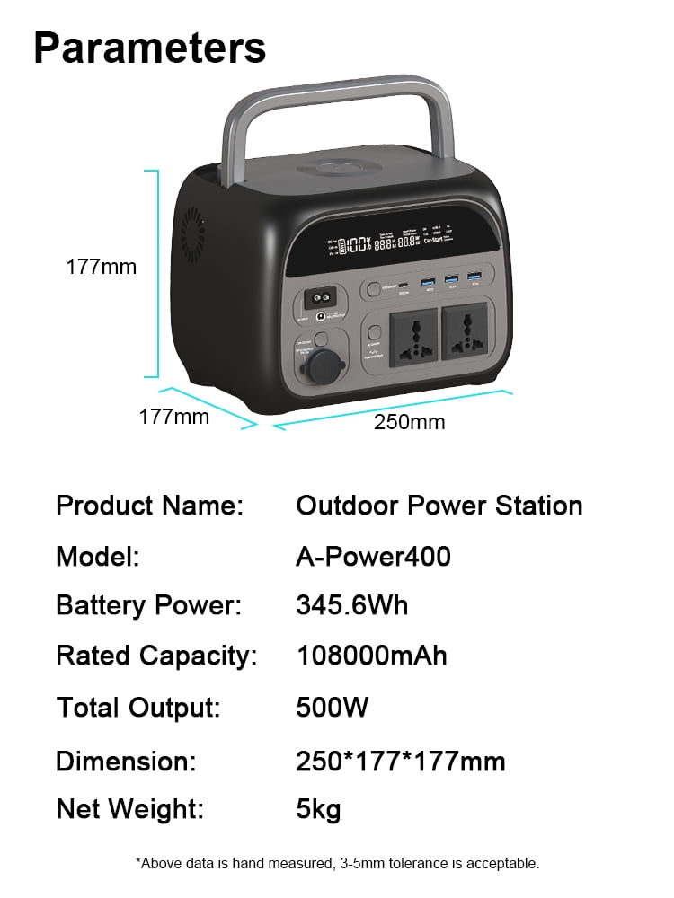 CTOLITY Portable Camping Power Station LiFePo4 Battery Power Supply ...