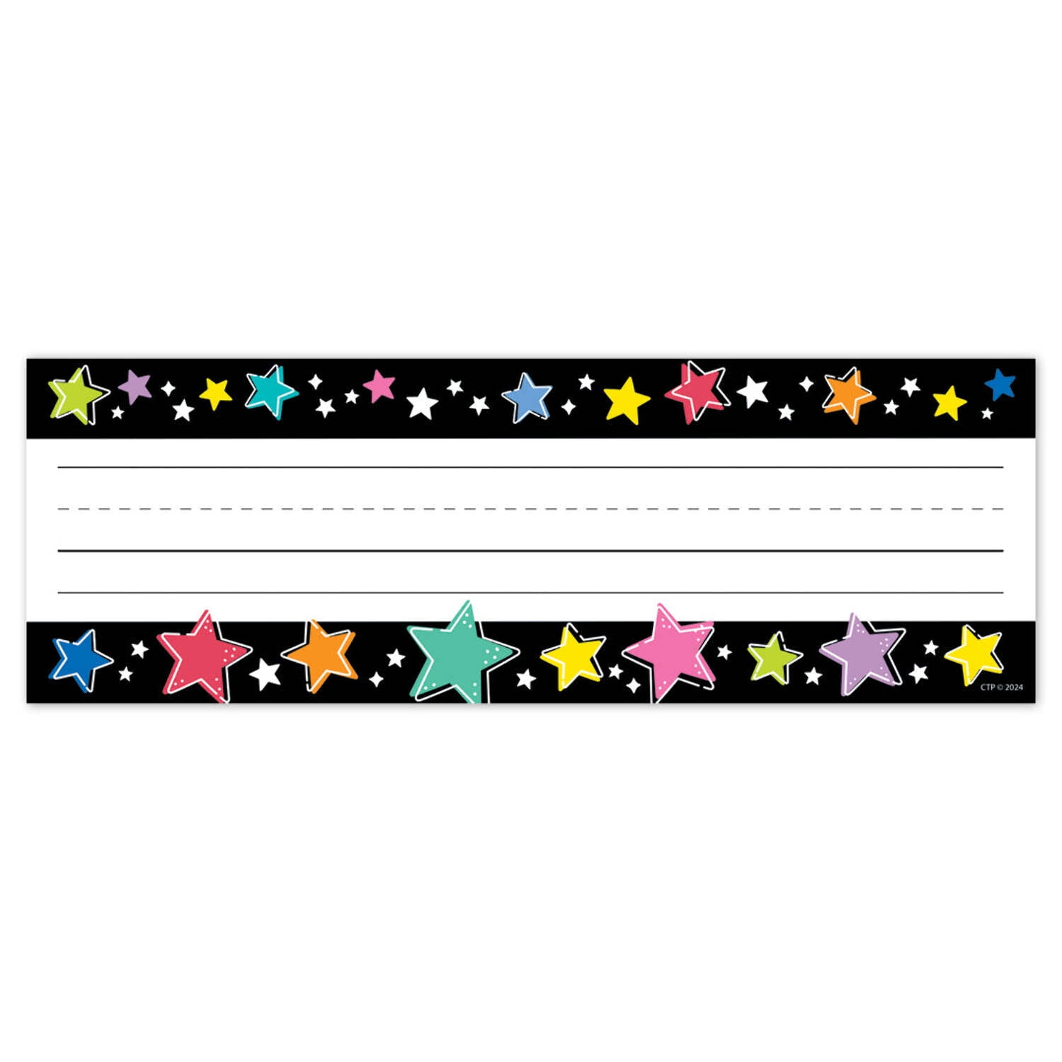 CTP Star Bright Colorful Stars on Black Name Plates (CTP 10940 ...