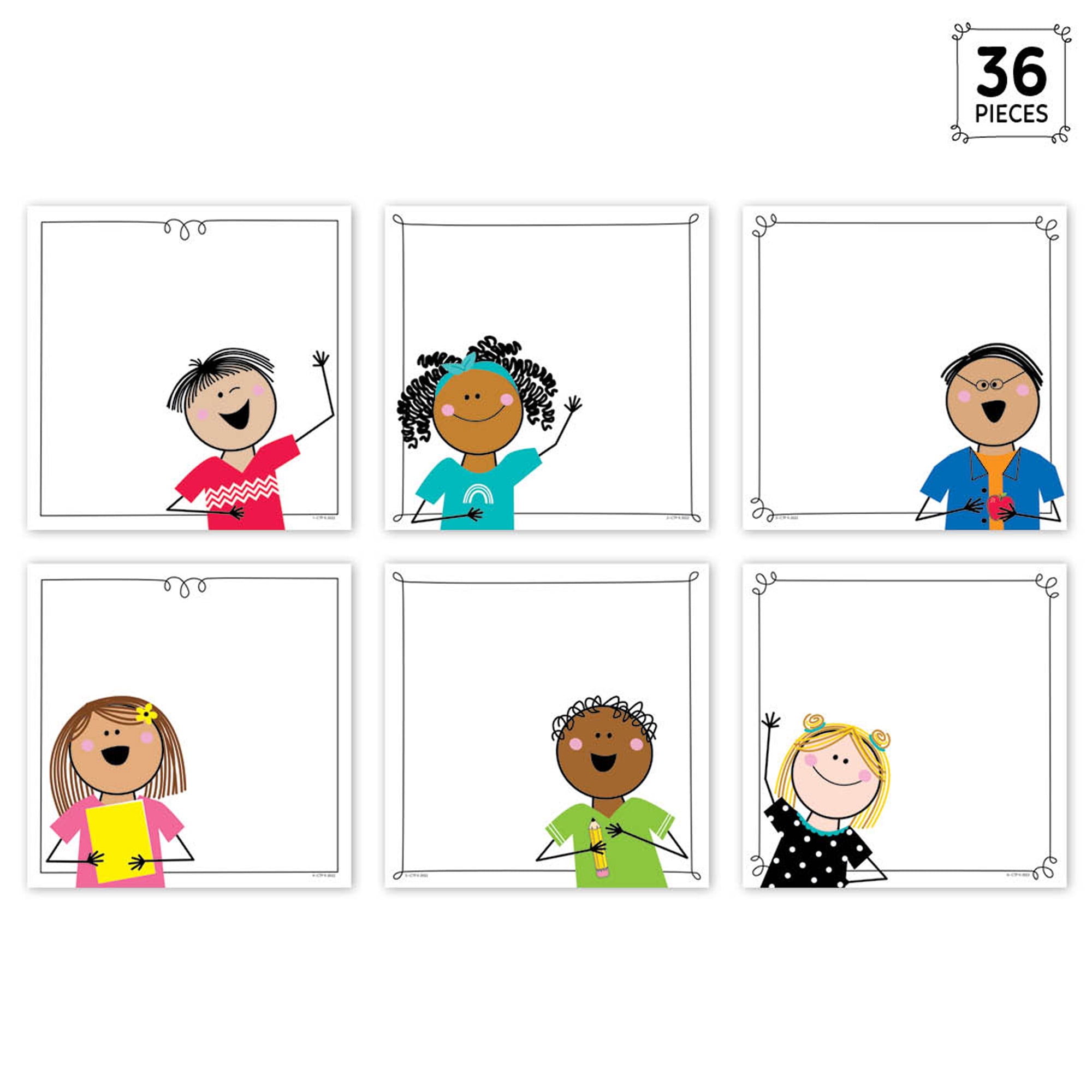 Creative Teaching Press Stick Kids 6" Designer Cut-Outs, Pack of 36 ...