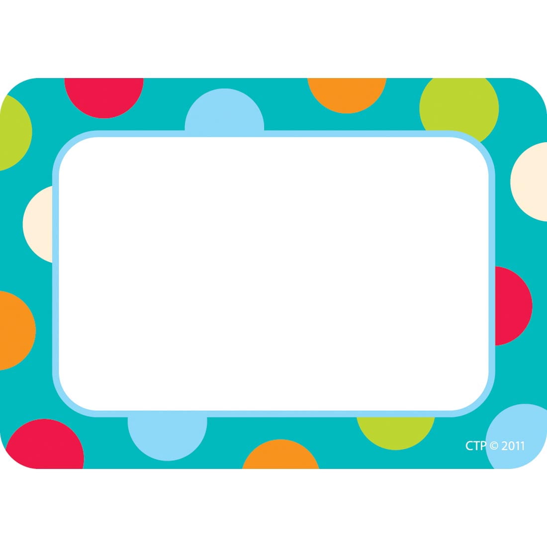 CTP4516 - Dots on Turquoise Name Tag Labels, 36/Pack by Creative ...
