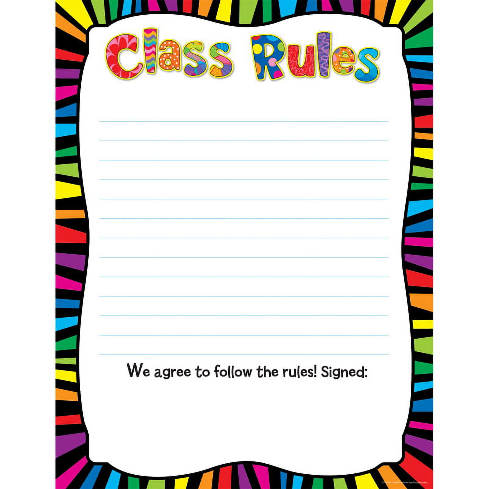 CTP6422 - Poppin' Patterns Class Rules Poster Chart by Creative ...