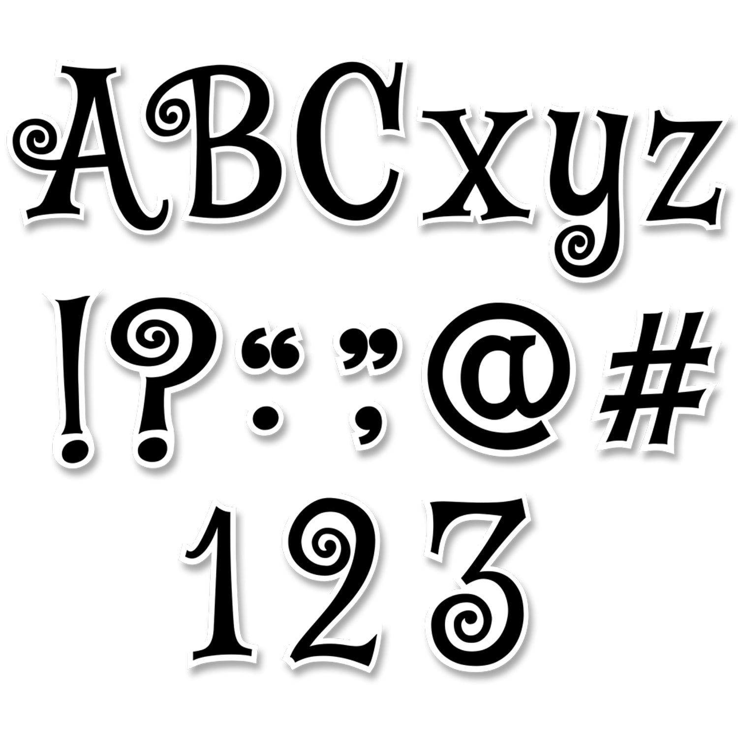 CTP8655 - Black Swirl 4" Designer Letters, 245/Pack by Creative ...