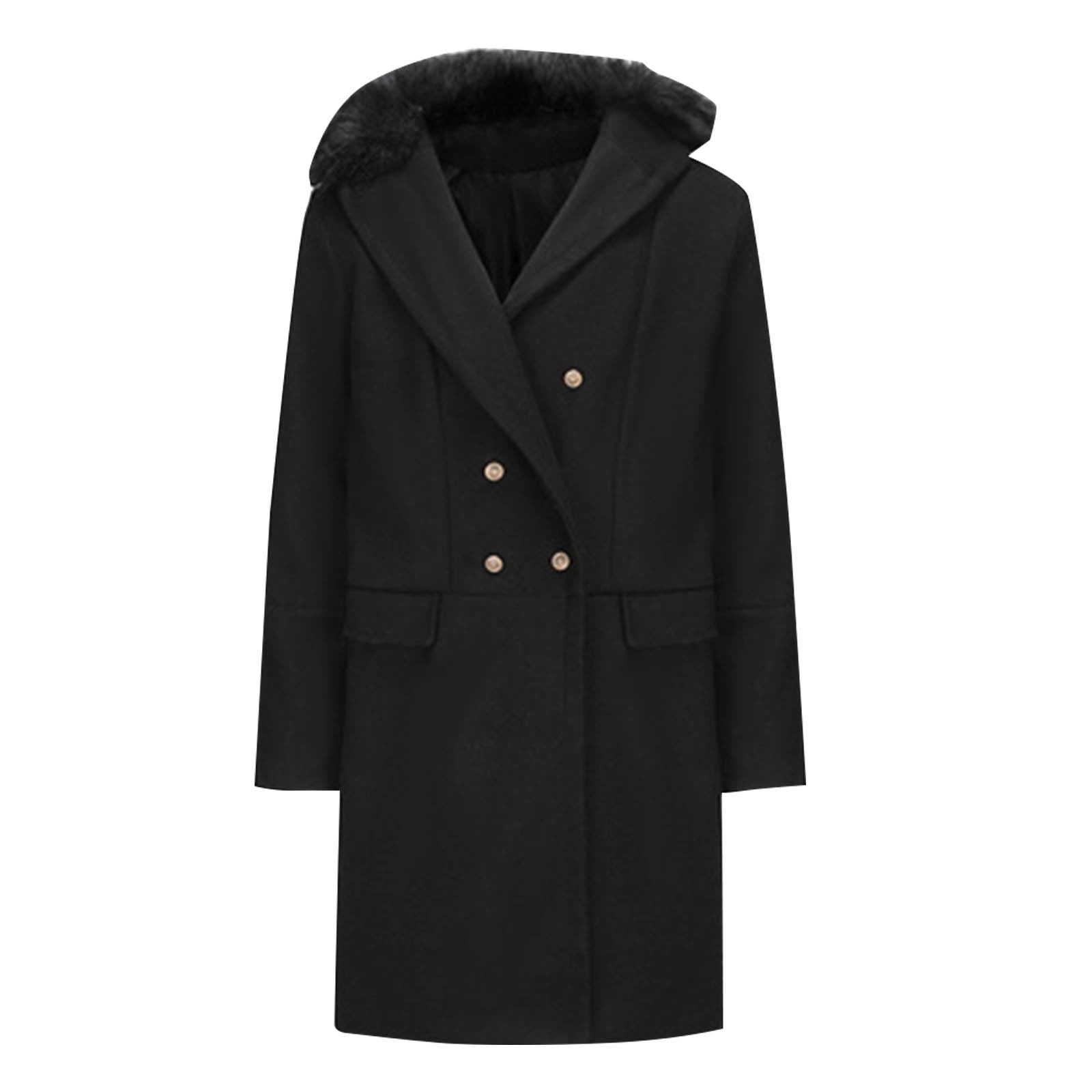 CTPDG Mens Full Length Trench Coat Fashion Wool Double Breasted Coat ...