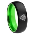 CTR Pattern 8MM Matte Dome Black And Green Tungsten Promised Ring ...