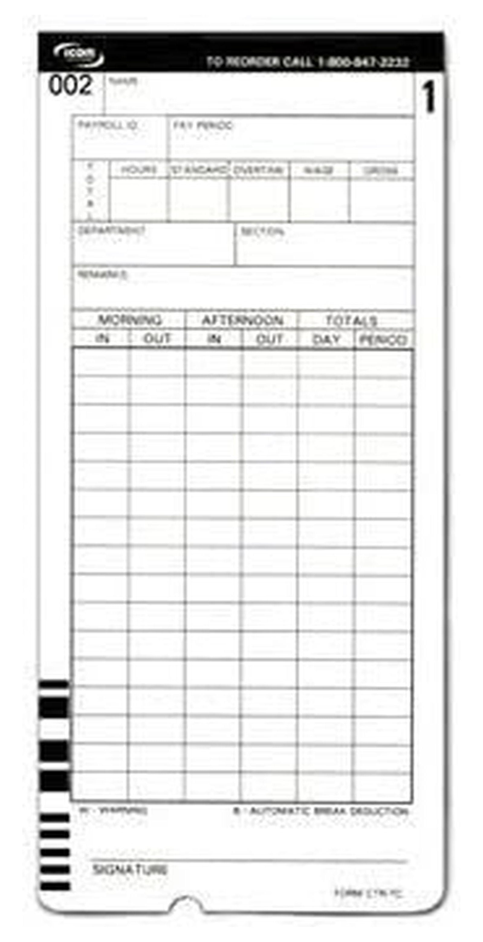 CTR-TC-1000 Two-Sided Time Clock Cards, 1000 Pieces - Walmart.com