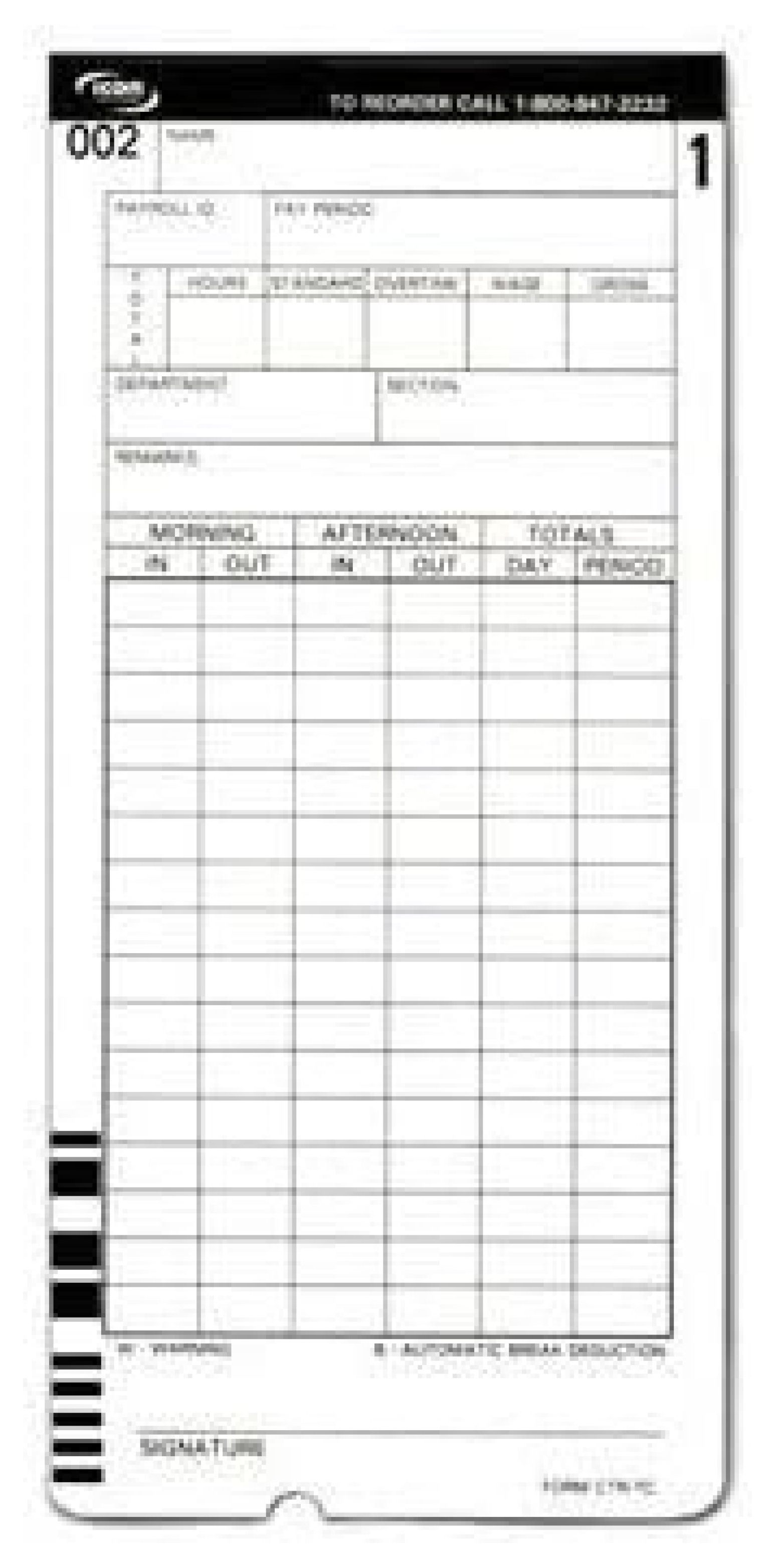 CTR-TC-1000 Two-Sided Time Clock Cards, 1000 Pieces - Walmart.com
