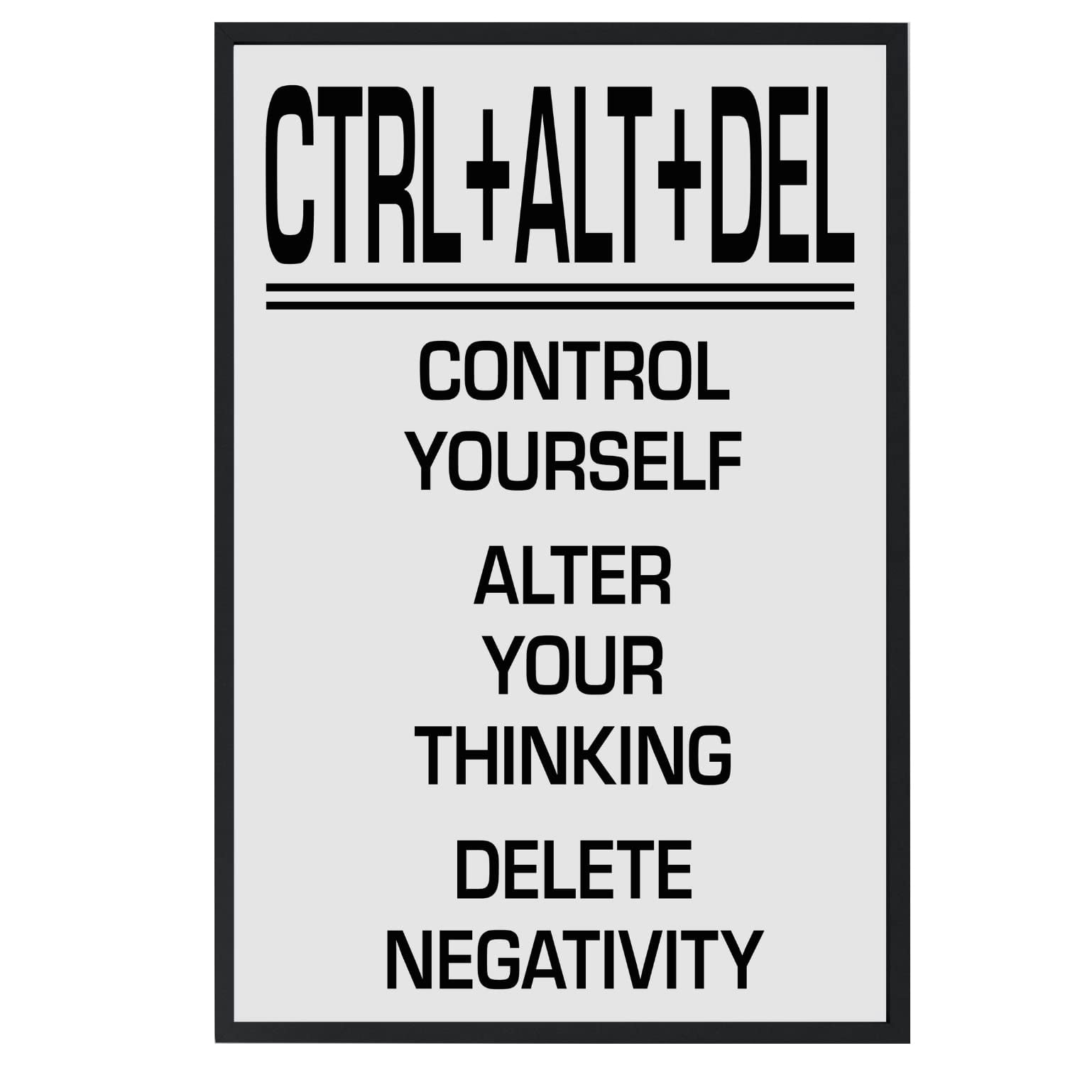 "CTRL+ALT+DEL" Inspirational Motivational Wall Art Decor. Positive ...