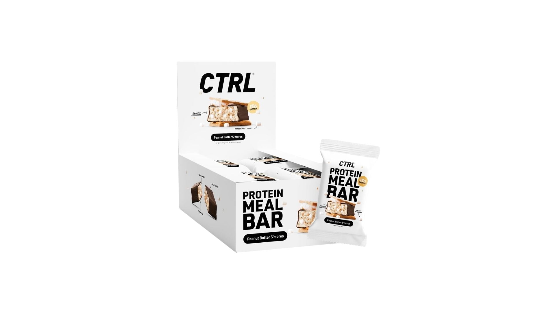 CTRL Protein Meal Bars, Peanut Butter S'mores, 15g Protein, Soft ...