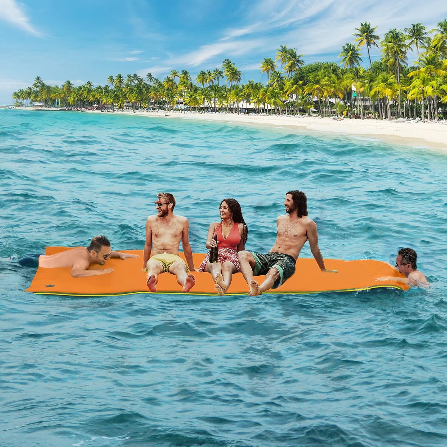 CTSC Floating Mat - Lily Pad - Water Mat, 3-Layer Tear-Resistant XPE Foam with Elastic Bungee ...