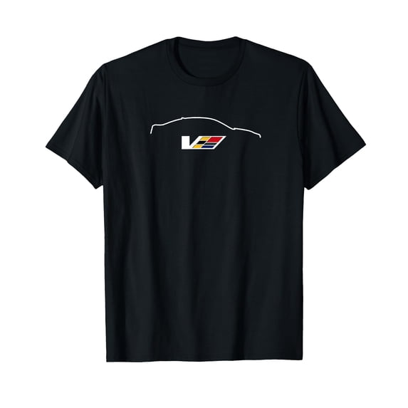 CTSV CTS-V Outline Logo T-Shirt - Unisex Adults - Black - Short Sleeve ...