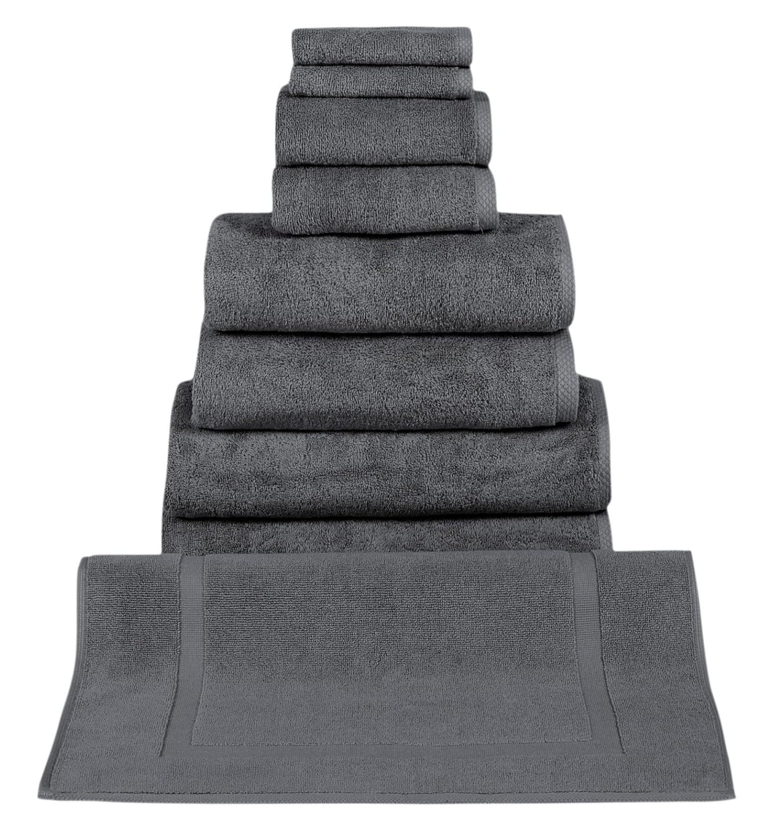 CTT - 9 Piece Premium Towel Set, 100% Turkish Cotton, Highly Absorbent ...