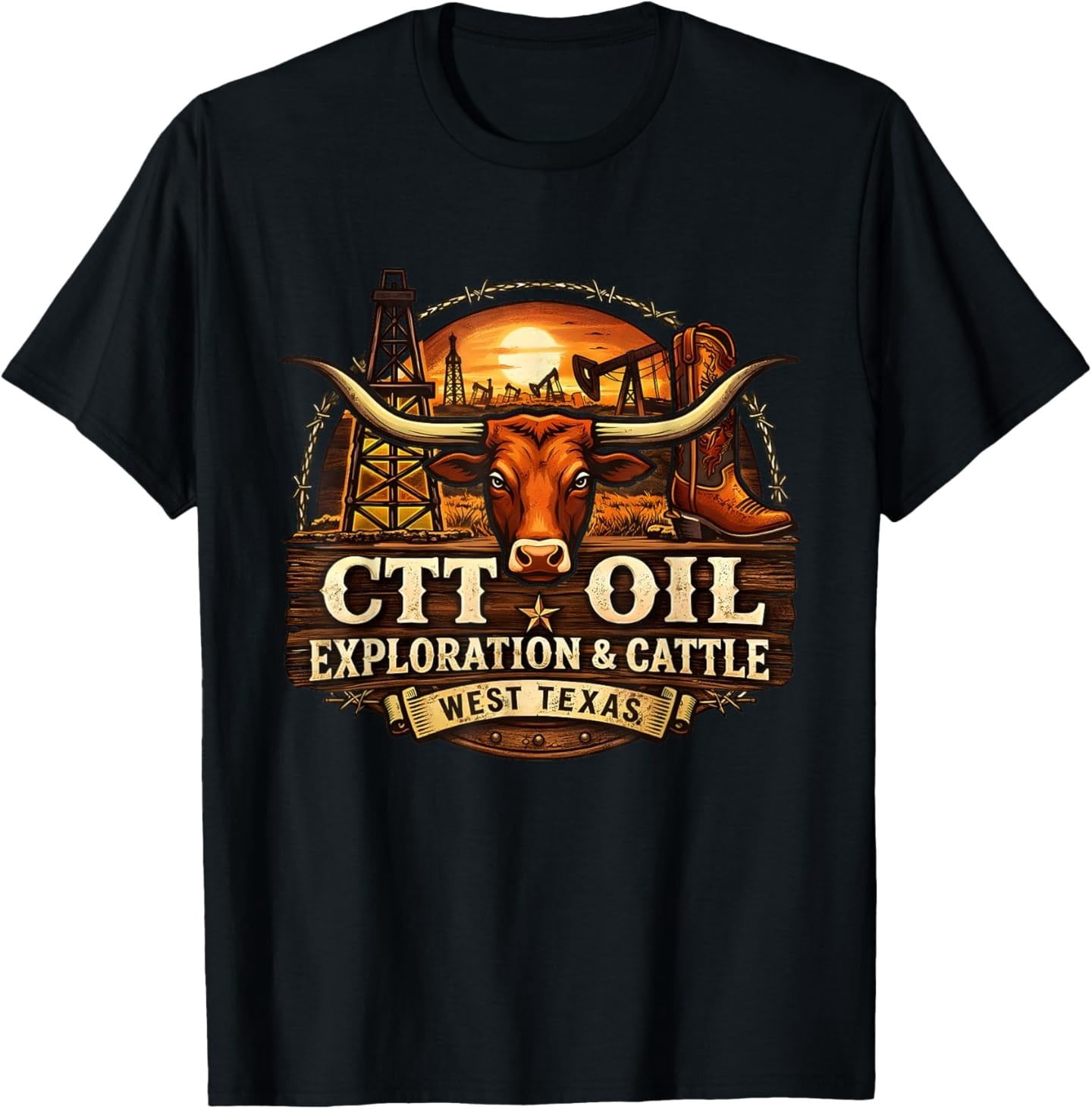 CTT Oil Exploration and Cattle Oilfield Ranch T-Shirt - Walmart.com