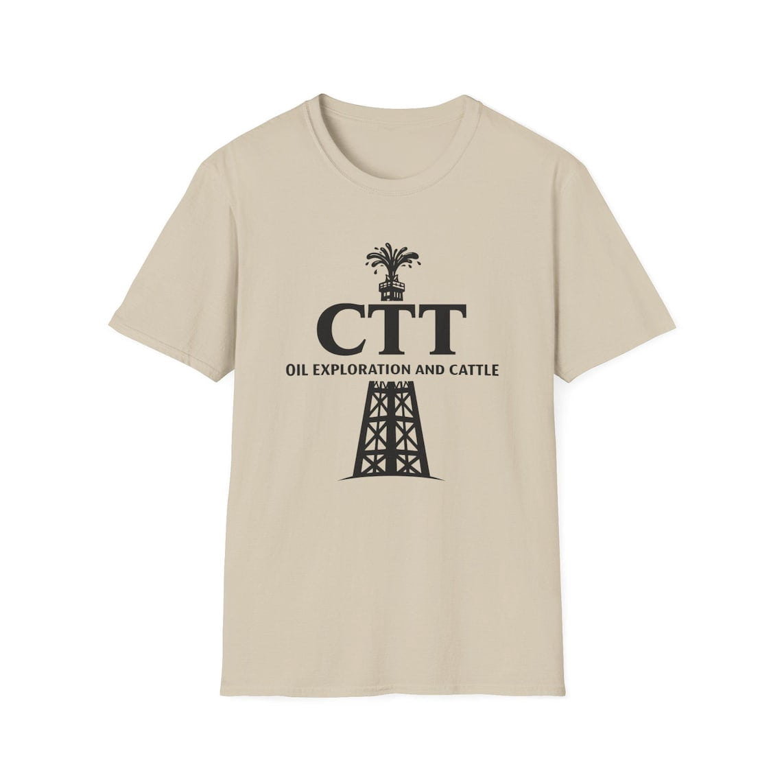 CTT Oil Exploration and Cattle T-Shirt | Oil Derrick Logo Tee - Walmart.com