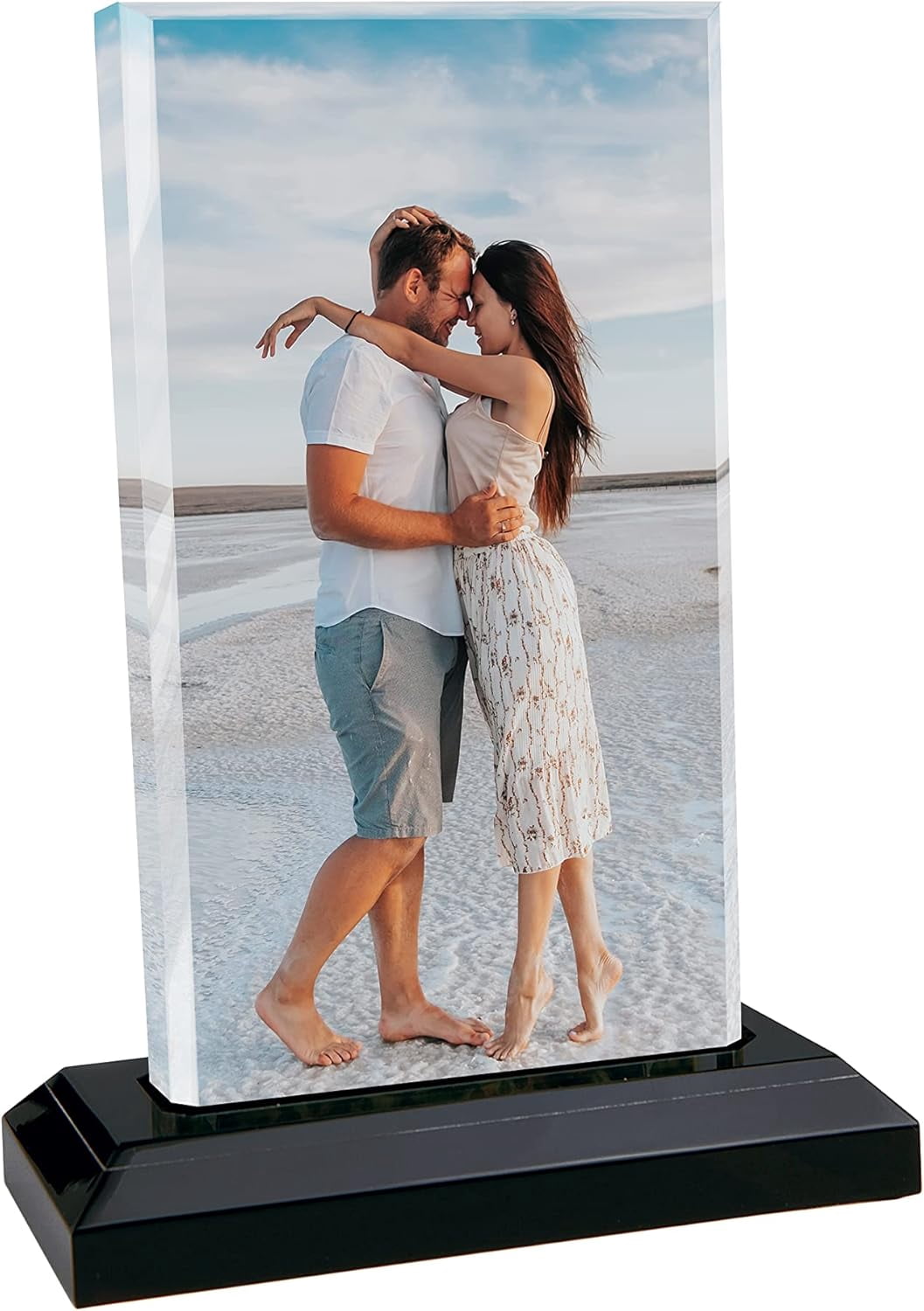 CTUER Personalized Photo Print CRYSTAL Glass Print with Wood Stand ...
