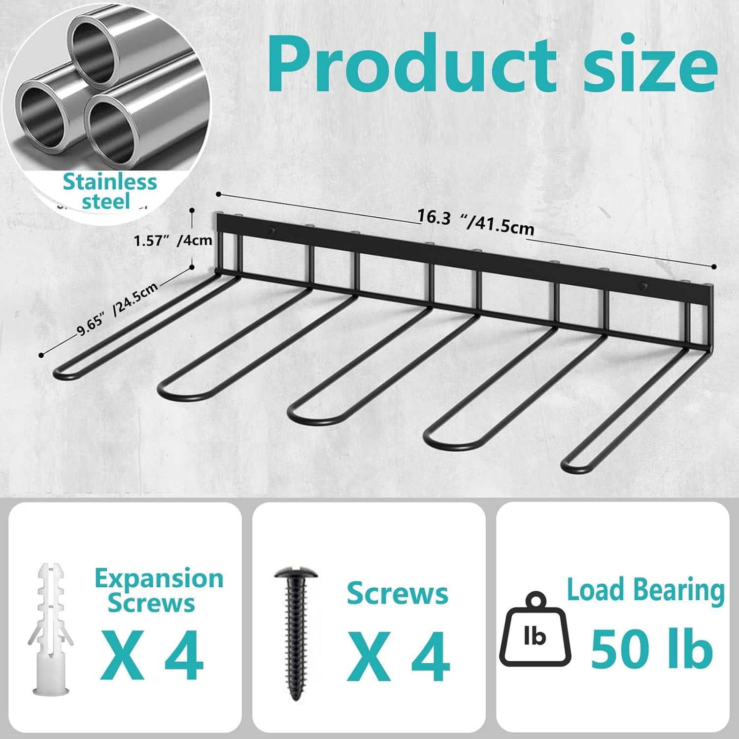 CTUVBIN Boot Rack - 4-Pair Wader Hangers Wall Mount Sturdy Metal Cowboy ...