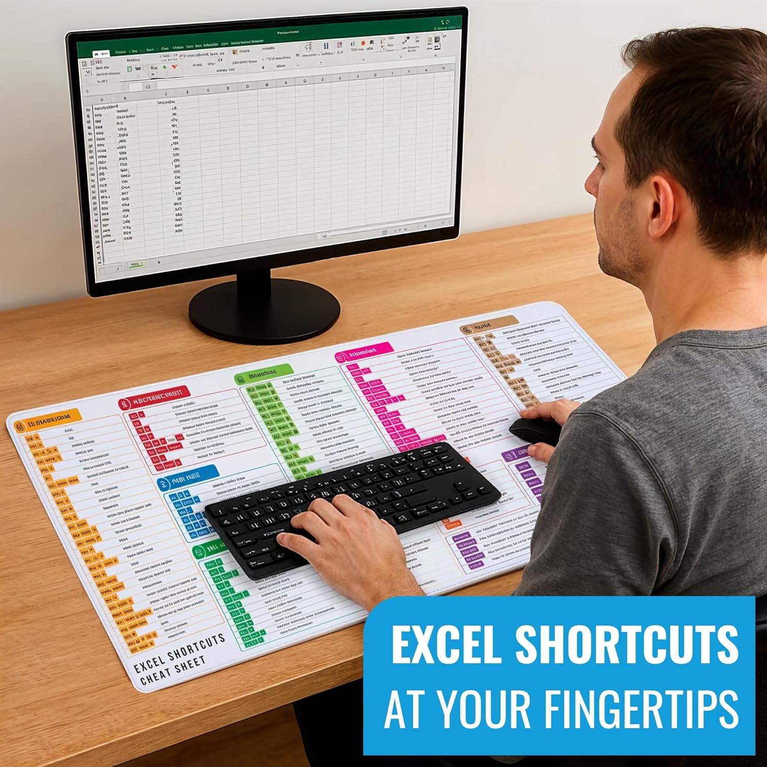 CTUVBIN Excel Shortcut Keys Mouse Pad | Extended XL Cheat Sheet Gaming ...