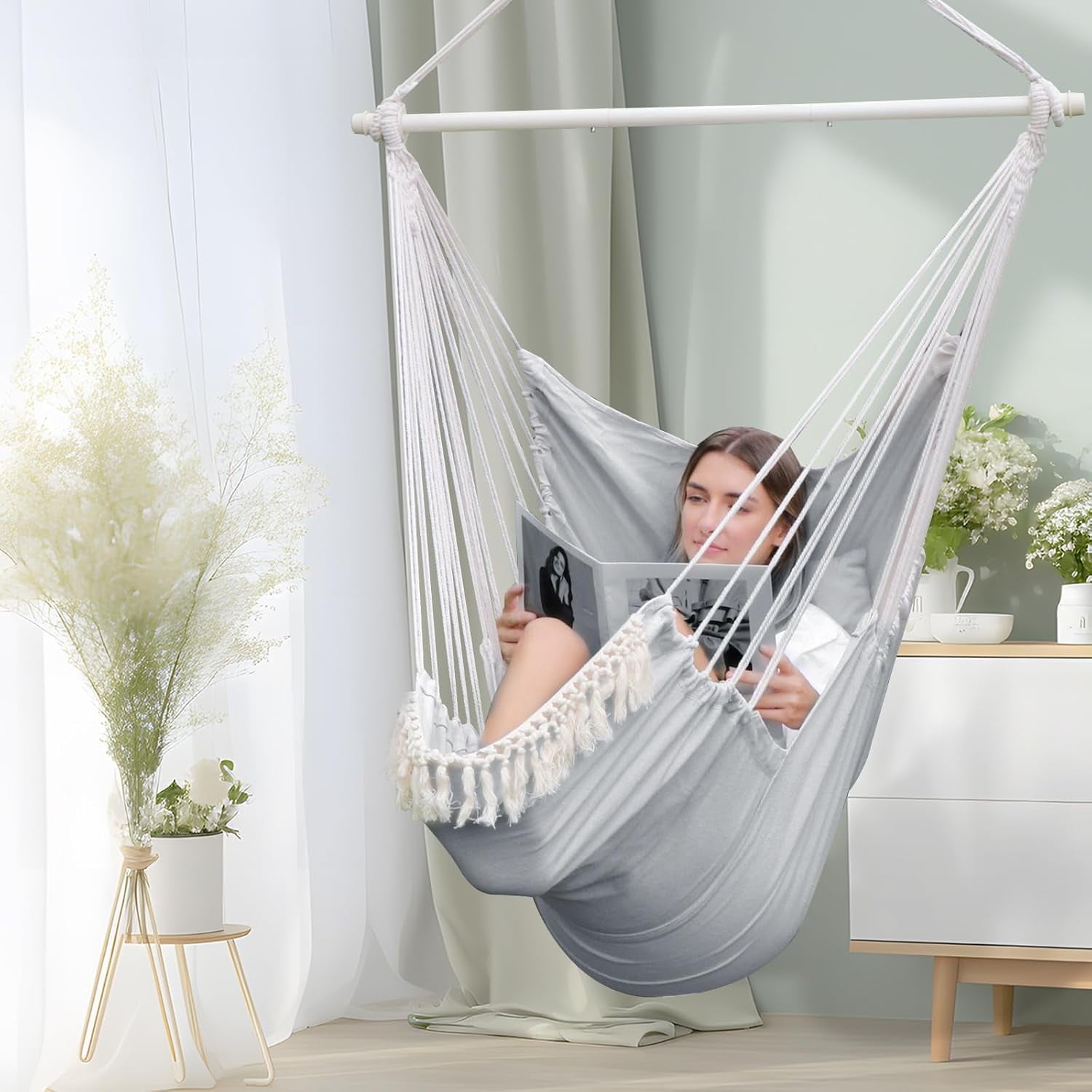 CTUVBIN Hammock Chair Hanging Chair with Foot 2 500lbs Robust Metal ...