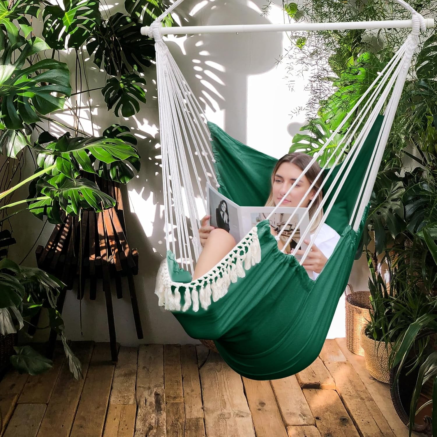 CTUVBIN Hammock Chair Hanging Chair with Foot 2 500lbs Robust Metal ...