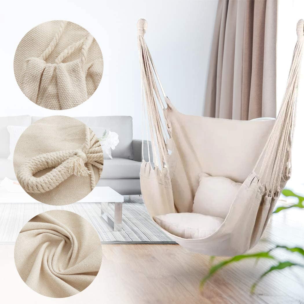 CTUVBIN Hammock Chair Hanging Rope Swing Seat for Indoor Sturdy Weave ...
