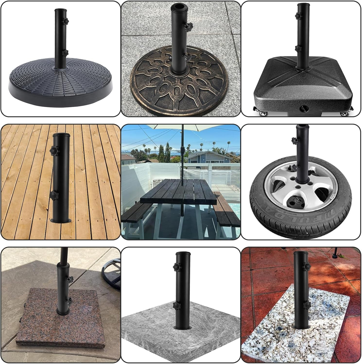 CTUVBIN Lalafancy Stand QWVGYUOP Tube Stainless Steel Pole Mount Base ...