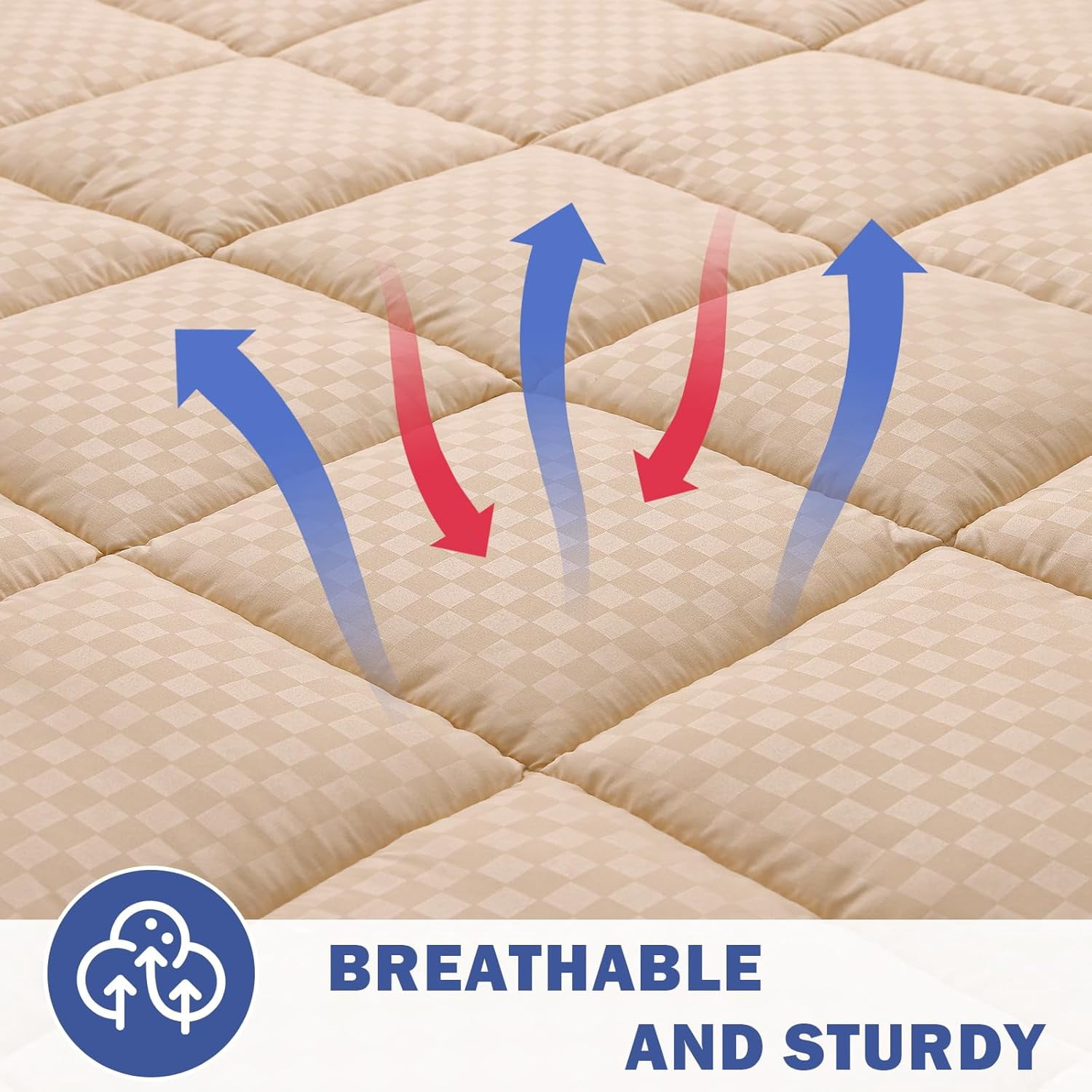 CTUVBIN Queen Quilted Fitted Mattress Pad Elastic Fitted Mattress ...